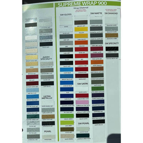 3M & Avery Vinyl Pinstripe Tape Color Chart – Auto Restylers LLC
